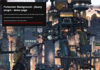 12 Fullscreen Background jQuery Plugins